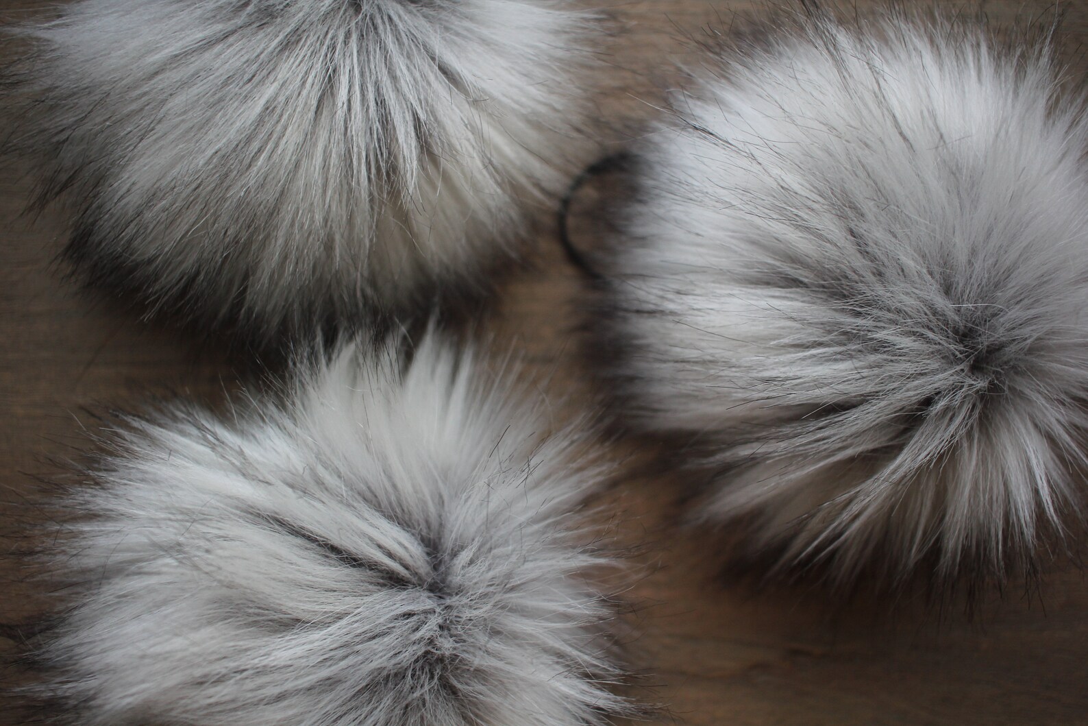 LUX SILVER FOX Faux Fur Pom Pom Beanie Pom Poms Fur Poms - Etsy