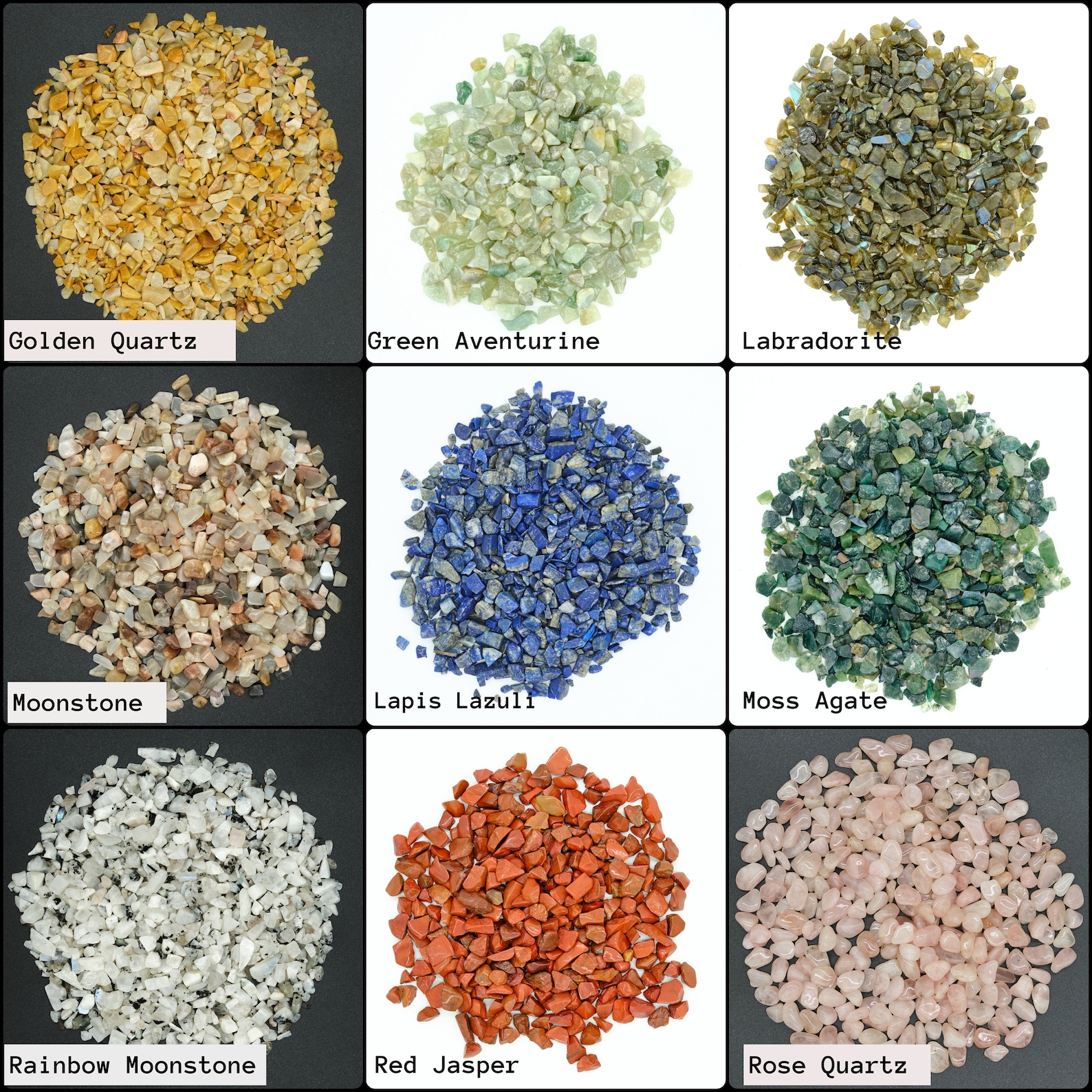 Crystal Chip Stones Small Tiny Various Healing Gemstones Beads Nuggets ...
