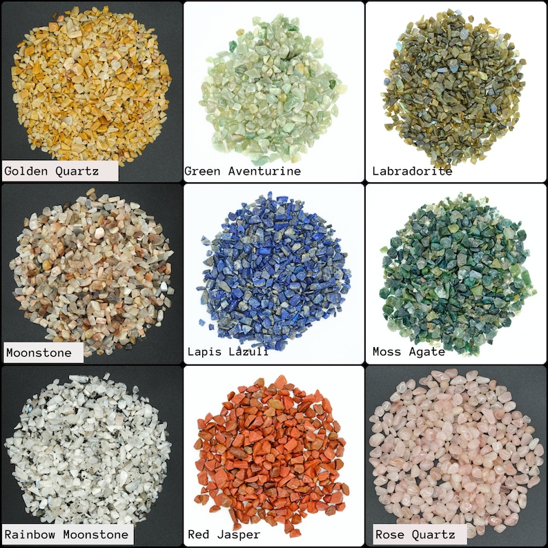 Crystal Chip Stones Small Tiny Various Healing Gemstones Beads Nuggets ...