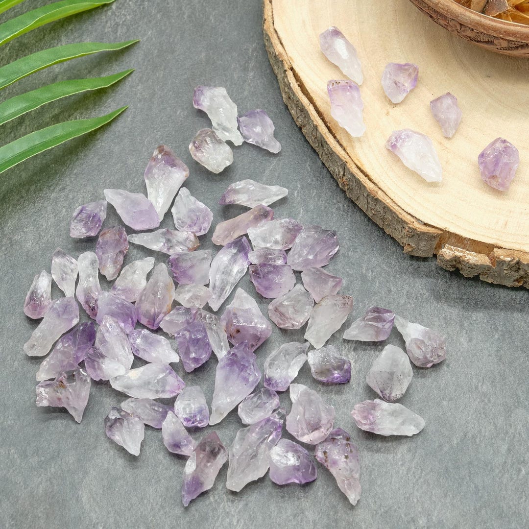 Rough Mini Amethyst Points Raw, Natural Crystal Healing Stone, Small ...