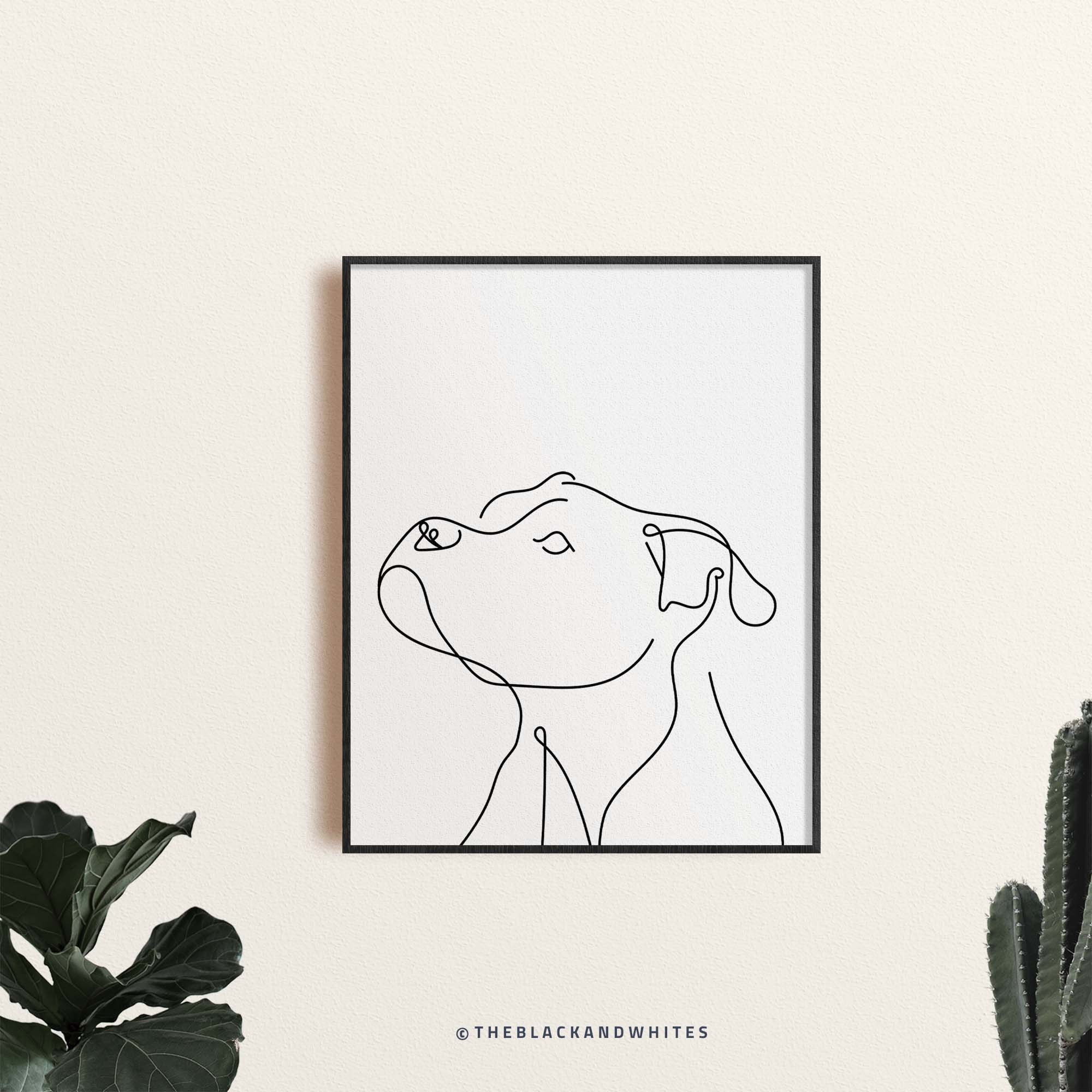 Blue Nose Pitbull Line Art Digital File | Minimalist Pitbull Line Art ...