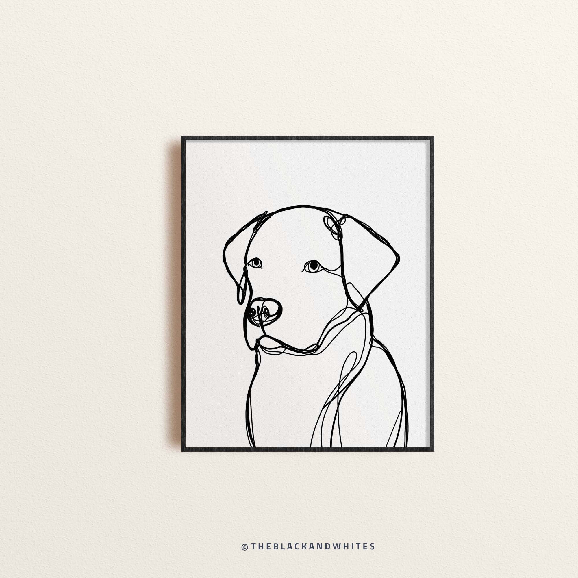 Abstract Lab Line Art Digital File | Minimalist Labrador Line Art ...