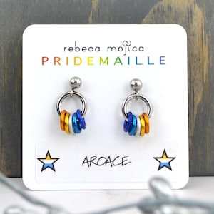 Aroace Pride Flag - Tiny Chainmaille Earring - Etsy