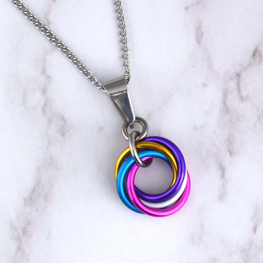Polyamorous Pride Pendant - Small Swirl - New Tricolor Polyamory Pride ...
