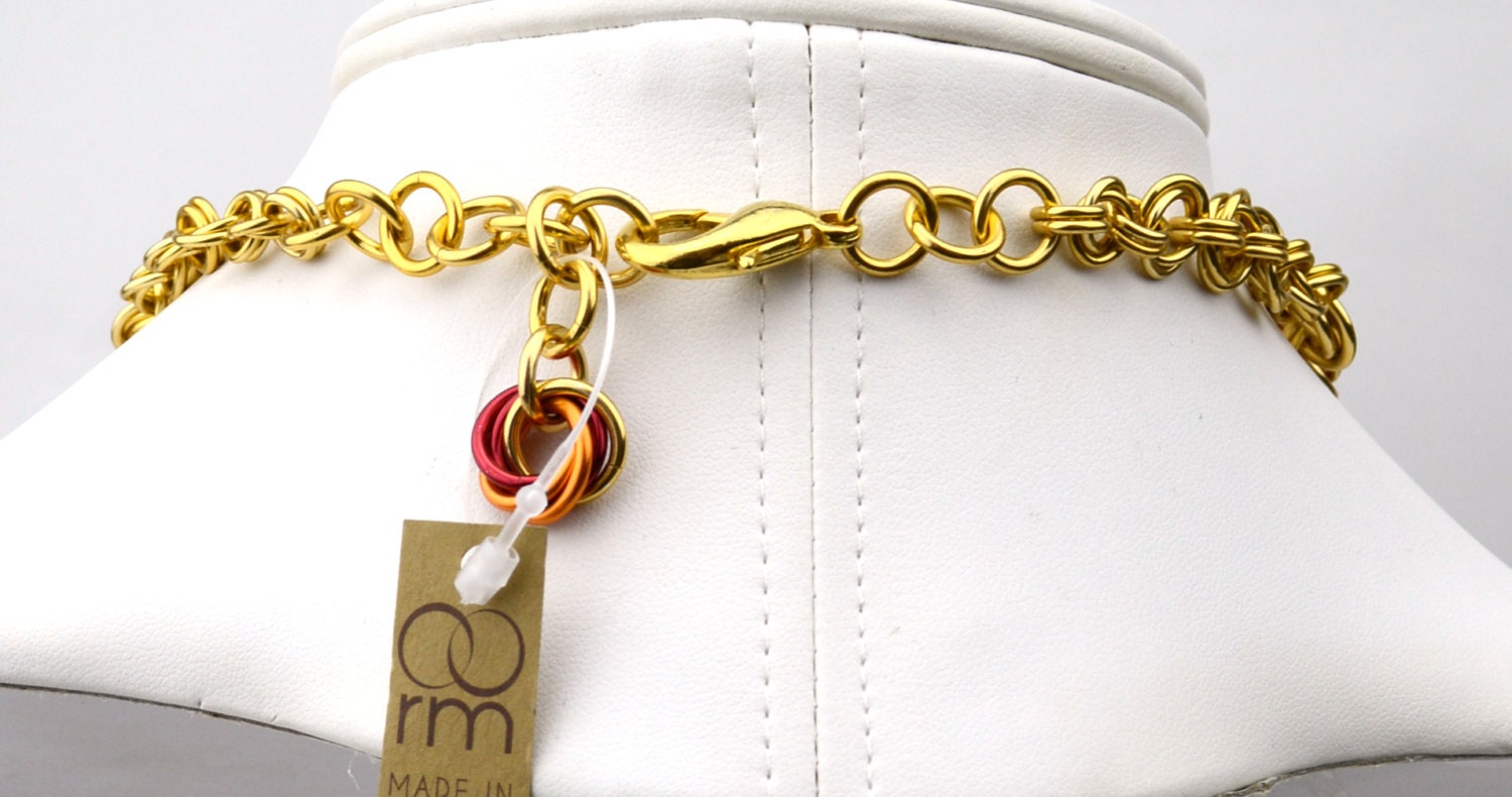 Knotted Metal Graduated Necklace FLAME Ombre - Etsy
