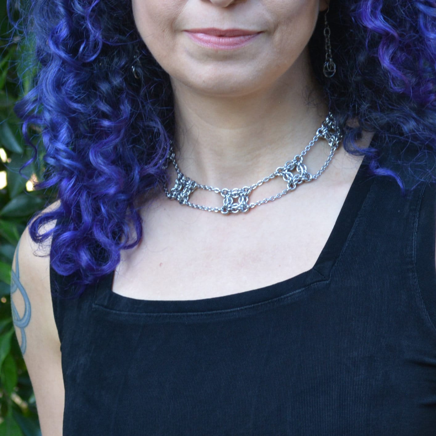 Celtic Filigree Collar Necklace - Stainless Steel Chainmaille - Etsy