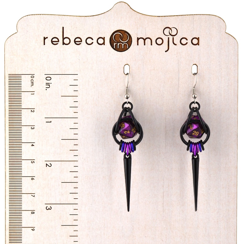 Purple Goth Spike D20 Earrings - Witchy Spike Dice Jewelry - Etsy
