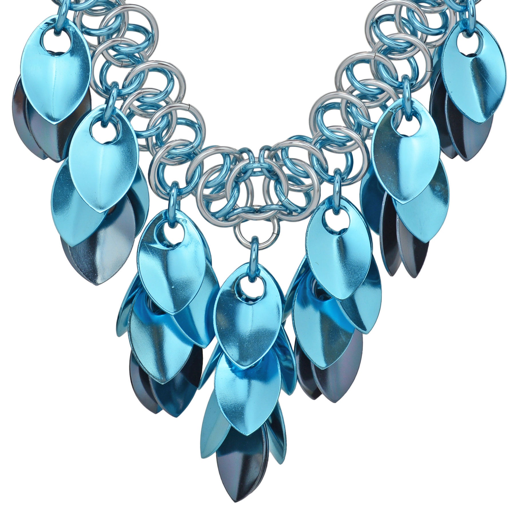 Mystic Ice Bohemian Leaves Necklace - Ice Blue and Grey Colors - Etsy