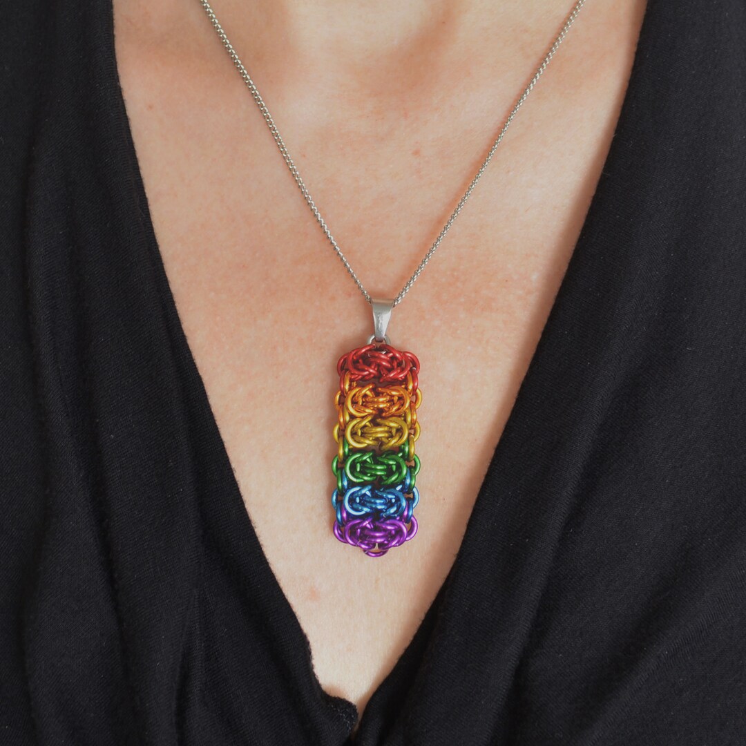 LGBTQ Rainbow Pride Flag - Rectangle Pendant - Etsy