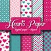 Red Heart Digital Paper Red Love Digital Paper Heart Pattern Pack Love ...