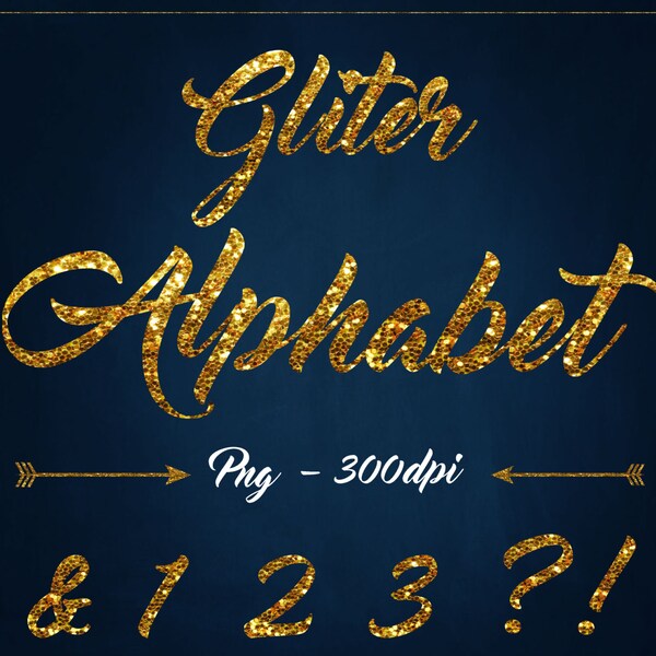 Gold Glitter Letters - Etsy
