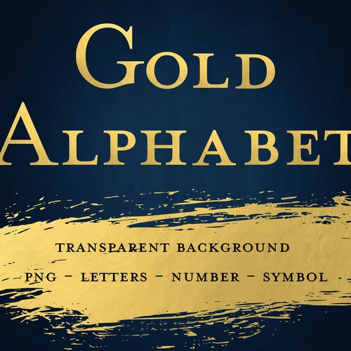 Gold Foil Alphabet Gold Letters Clipart Metallic Font Clip - Etsy