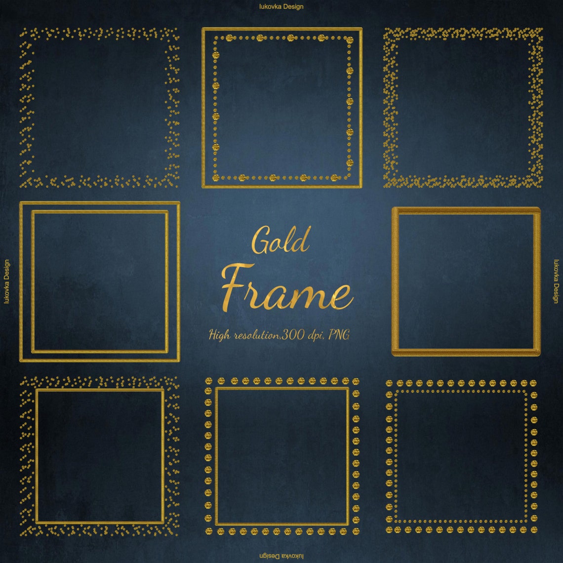 Gold Frames Glitter Clipart Digital Gold Frames Golden Sparkle Borders ...