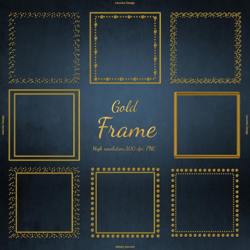 Gold Frames Glitter Clipart Digital Gold Frames Golden Sparkle Borders ...