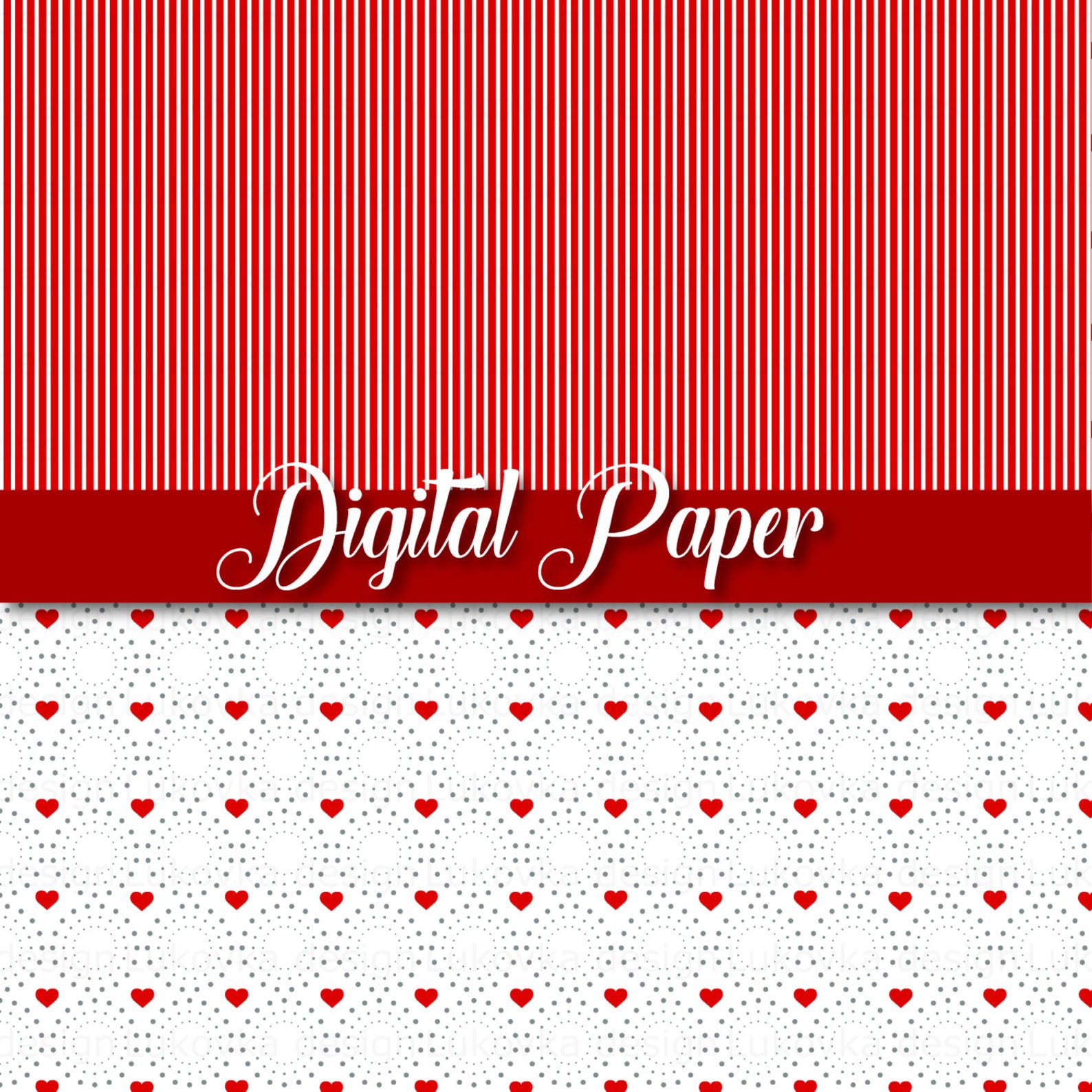 Red Heart Digital Paper Red Love Digital Paper Heart Pattern - Etsy