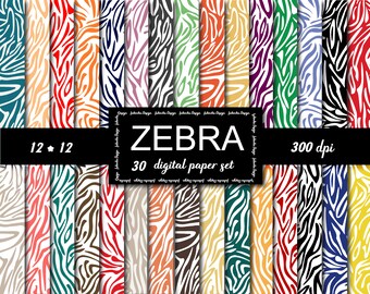 Zebra Digital Paper 12x12 Digital Scrapbooking Paper Royalty - Etsy