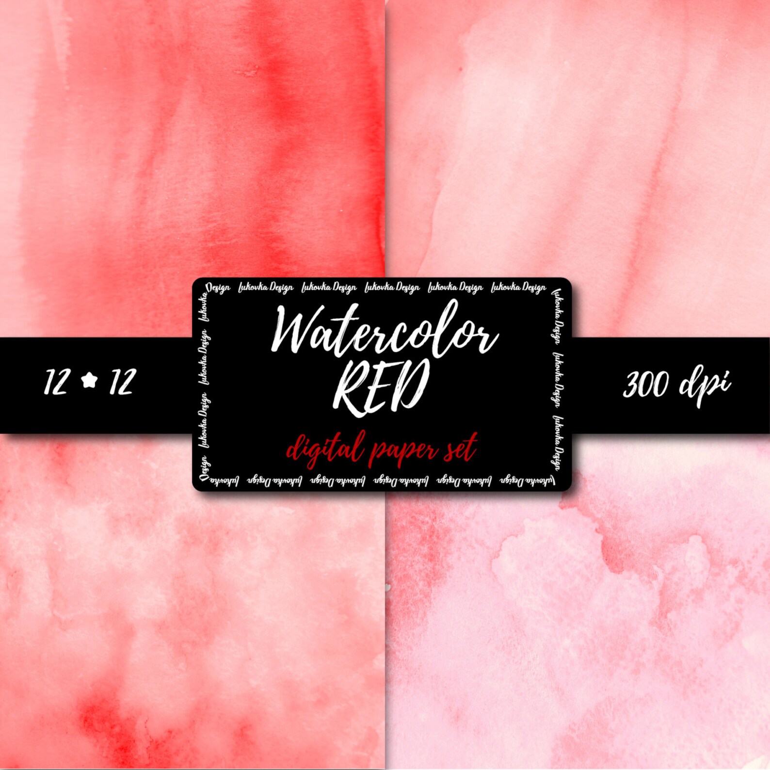 Red Watercolor Digital Paper Set Red Digital Paper Red - Etsy