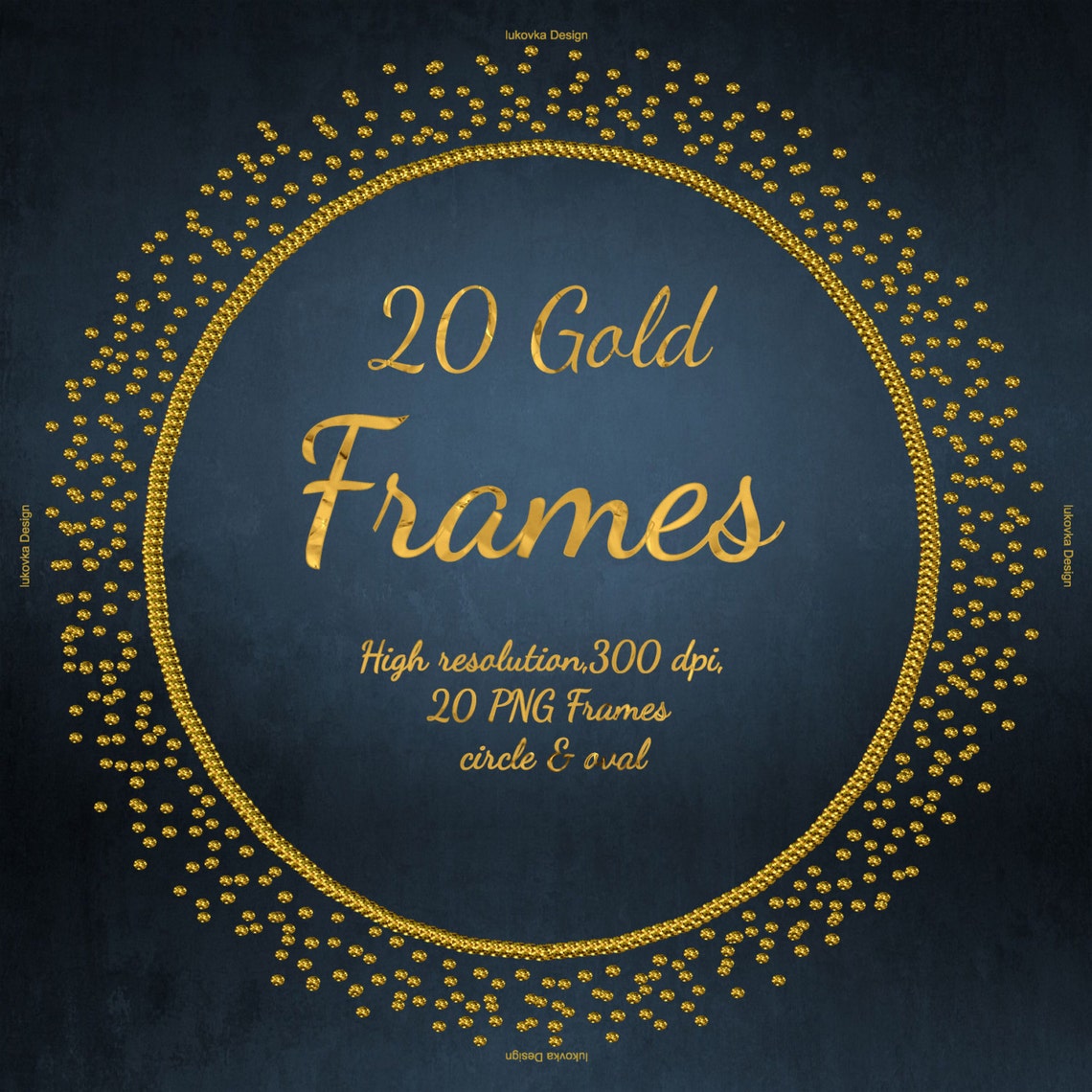 Circle Oval Gold frames Glitter Clipart Digital Gold frames | Etsy