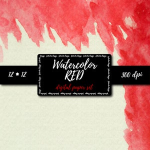 Red Watercolor Digital Paper Set Red Digital Paper Red - Etsy
