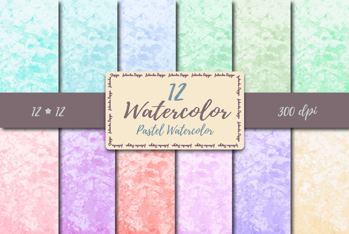 Watercolor Pastel Digital Paper Soft Pastel Watercolor Texture - Etsy