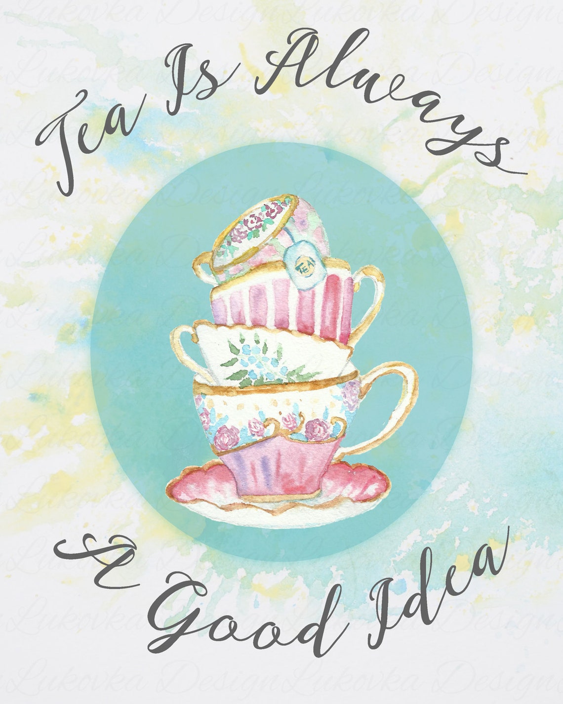 Kitchen Cafe Tea Wall Decor Tea Print Tea Digital Poster Tea - Etsy