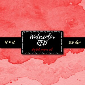 Red Watercolor Digital Paper Set Red Digital Paper Red - Etsy