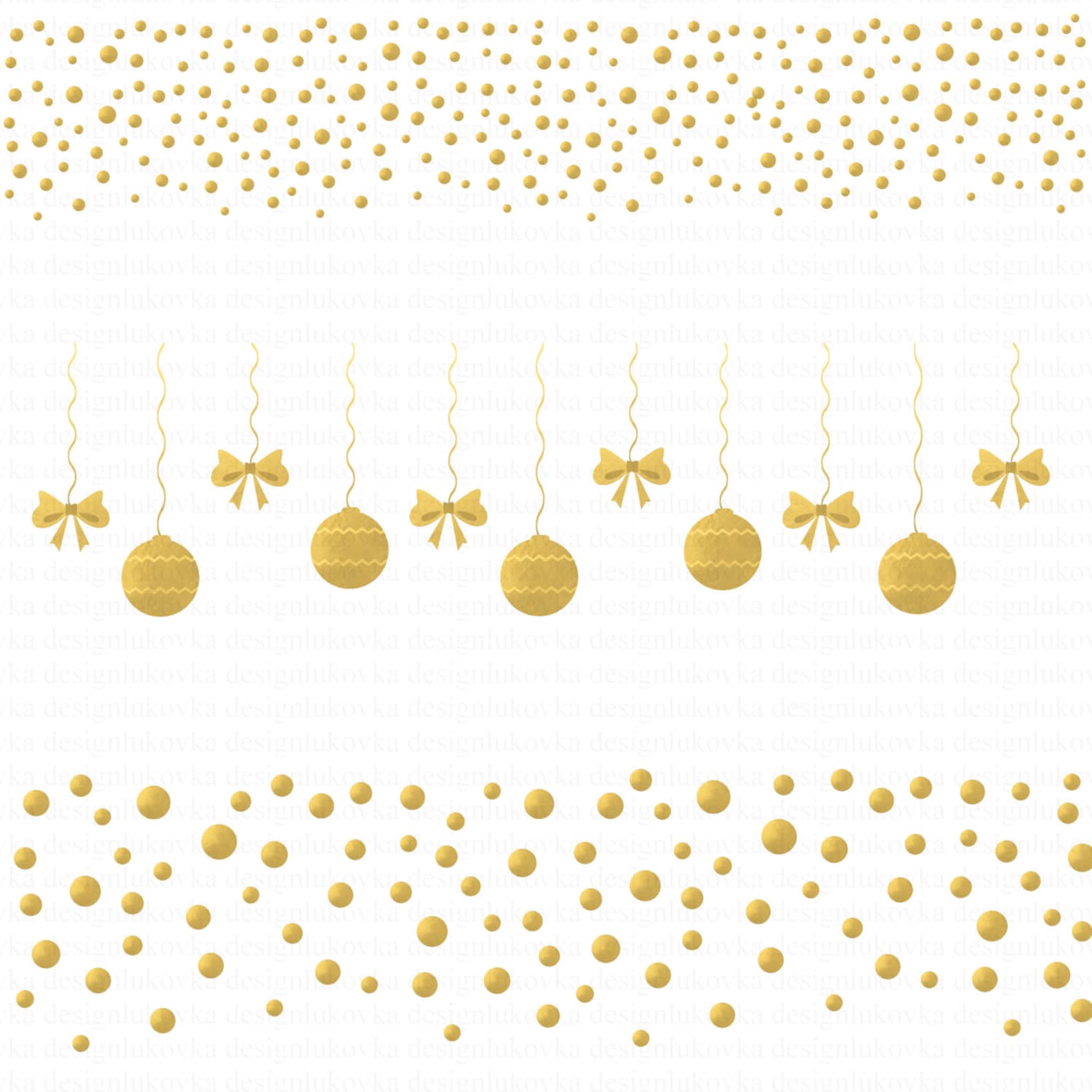 Christmas Clipart Gold Borders Digital Winter Clipart Snowflakes Xmas ...