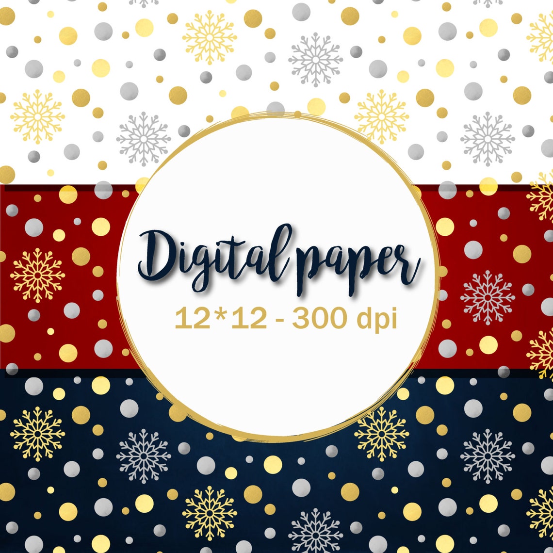 Christmas Clipart Foil Digital Paper Foil Border Christmas - Etsy
