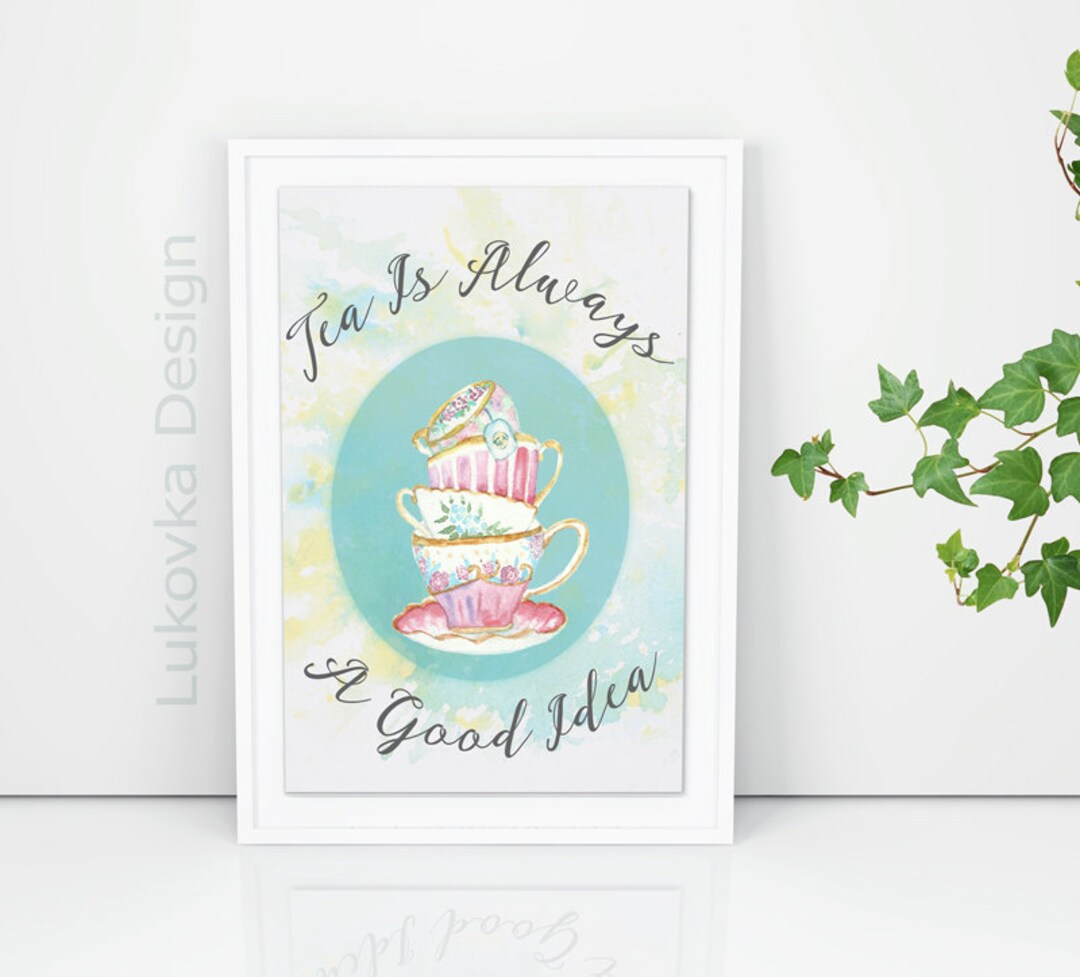 Kitchen Cafe Tea Wall Decor Tea Print Tea Digital Poster Tea - Etsy