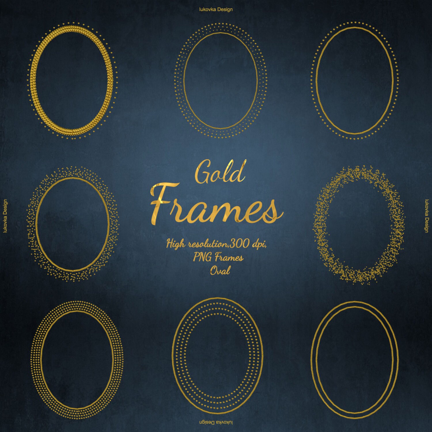 Circle Oval Gold frames Glitter Clipart Digital Gold frames | Etsy