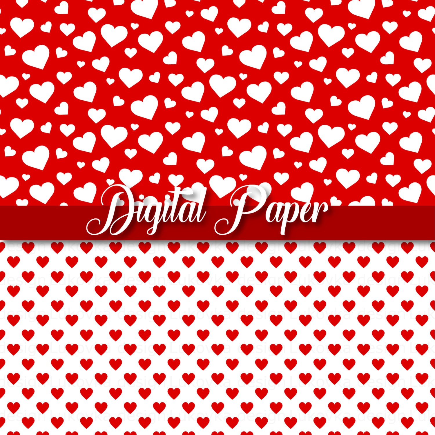 Red Heart Digital Paper Red Love Digital Paper Heart Pattern - Etsy