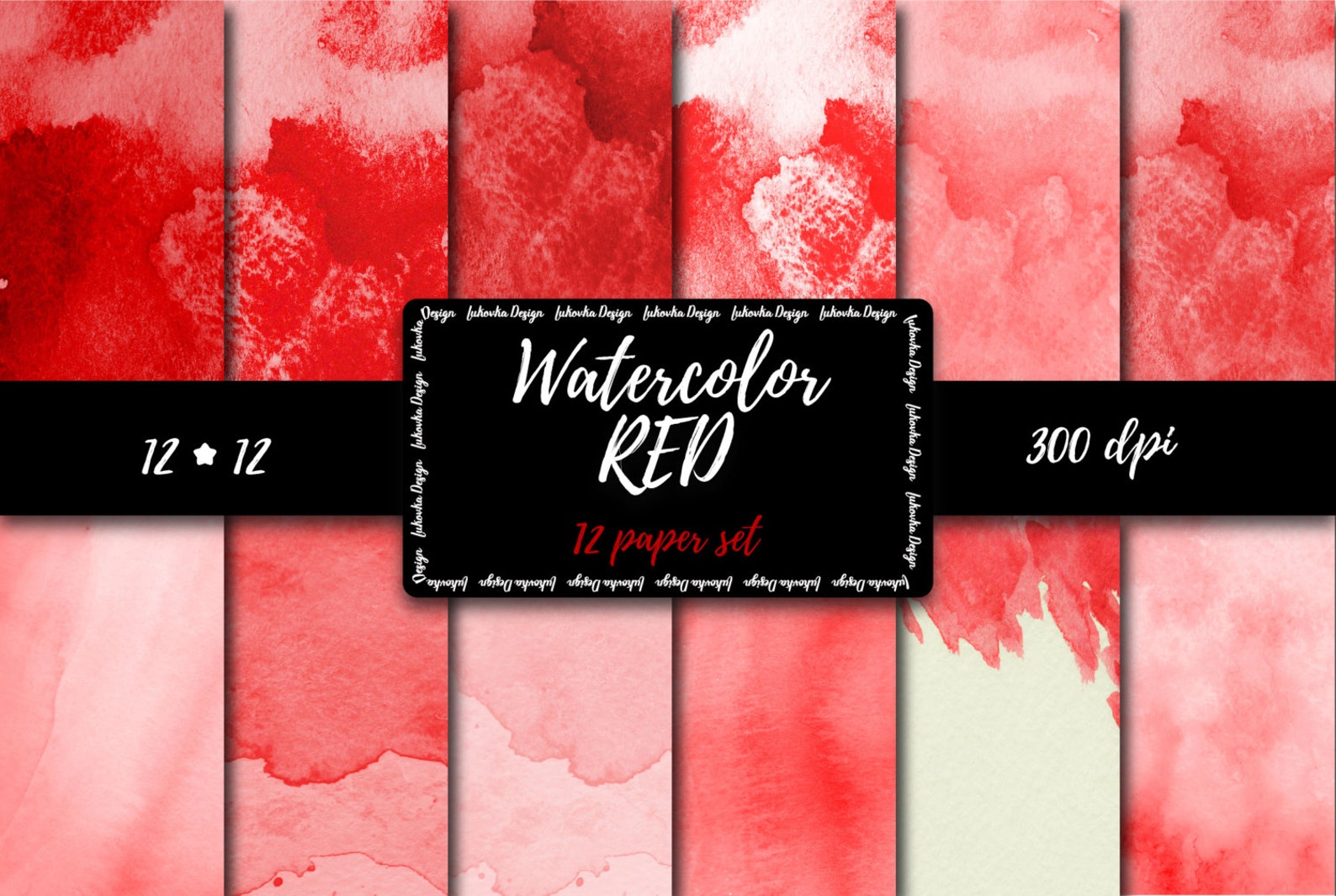 Red Watercolor Digital Paper Set Red Digital Paper Red - Etsy