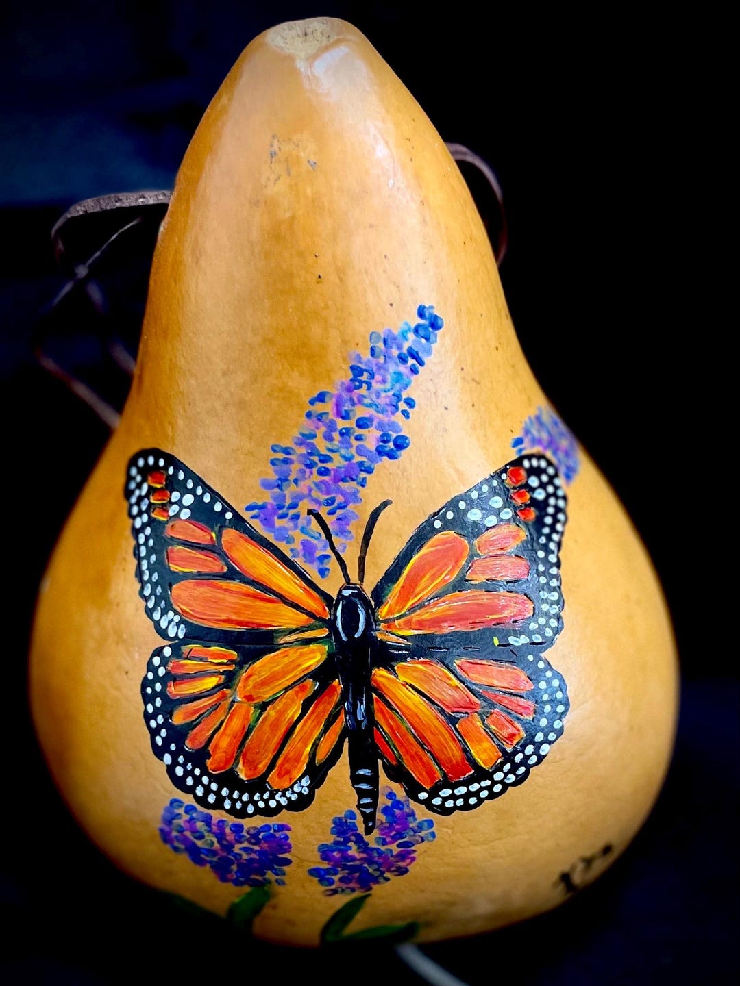 Monarch Butterfly Thunder Gourd by Nannette - Etsy