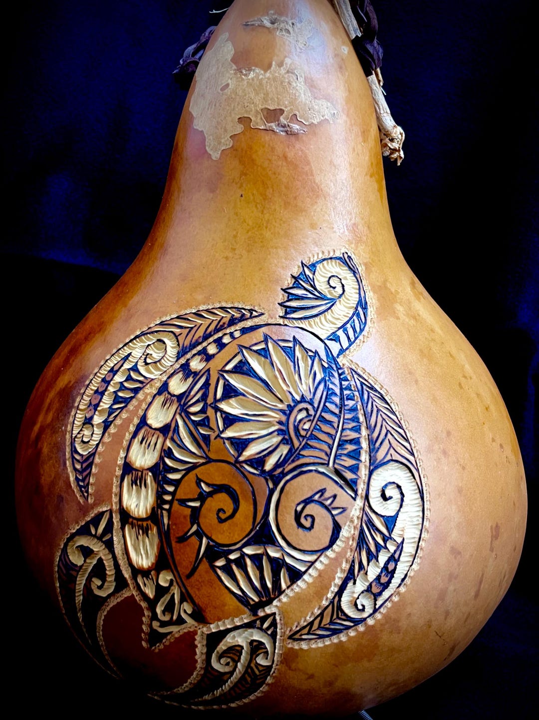 Tribal Turtle Thunder Gourd by Nannette - Etsy