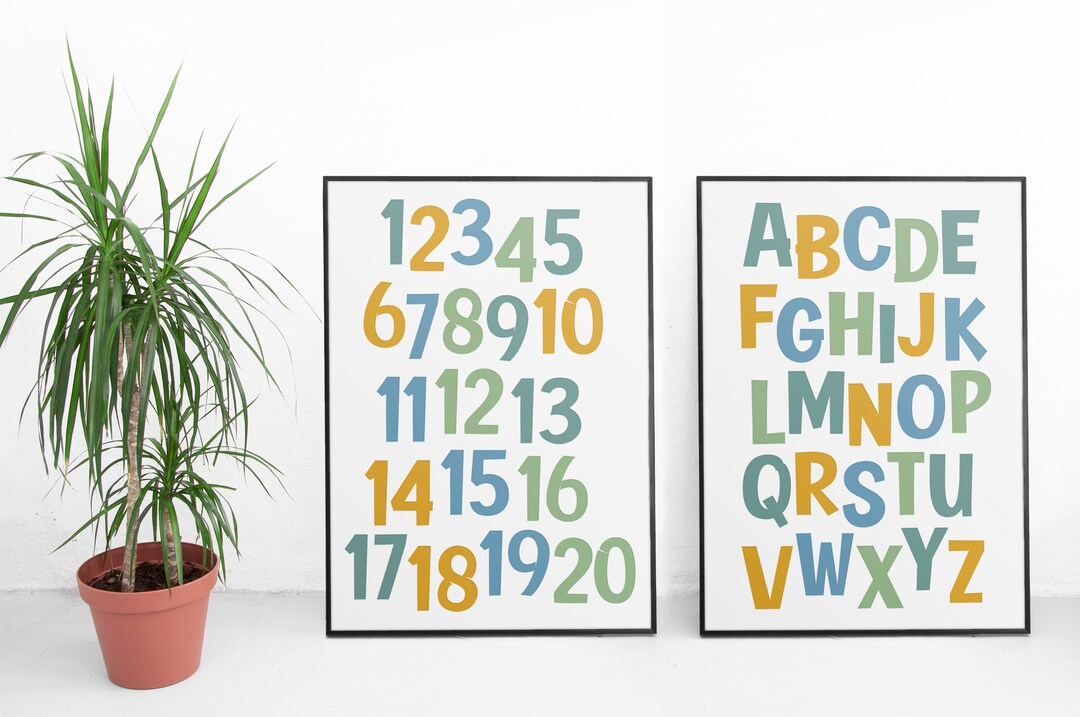 Alphabet & Numbers Print Children's Print ABC 123 Print Nursery Print ...
