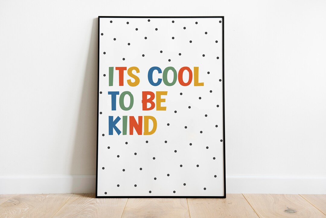 It's Cool To Be Kind Print Impresión infantil Impresión infantil Arte ...