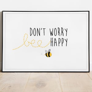 Don't Worry Bee Happy - Gift for Him - Gift for Her - Birthday Gift ...