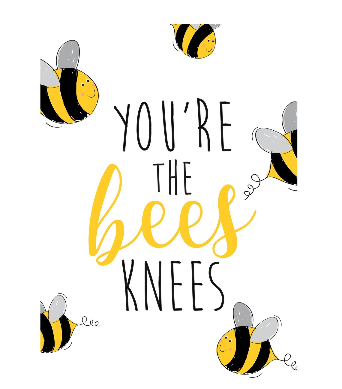 You're the Bees Knees Wall Art Print Gift for Him Gift | Etsy