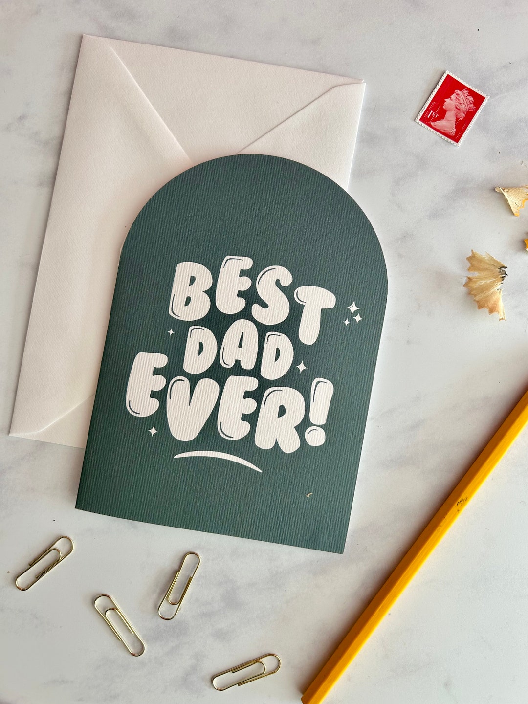 Best Dad Ever Greetings Card, Father's Day Card, Birthday Card for Dad ...