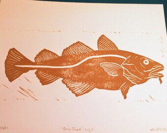 Fish Block Print | Etsy