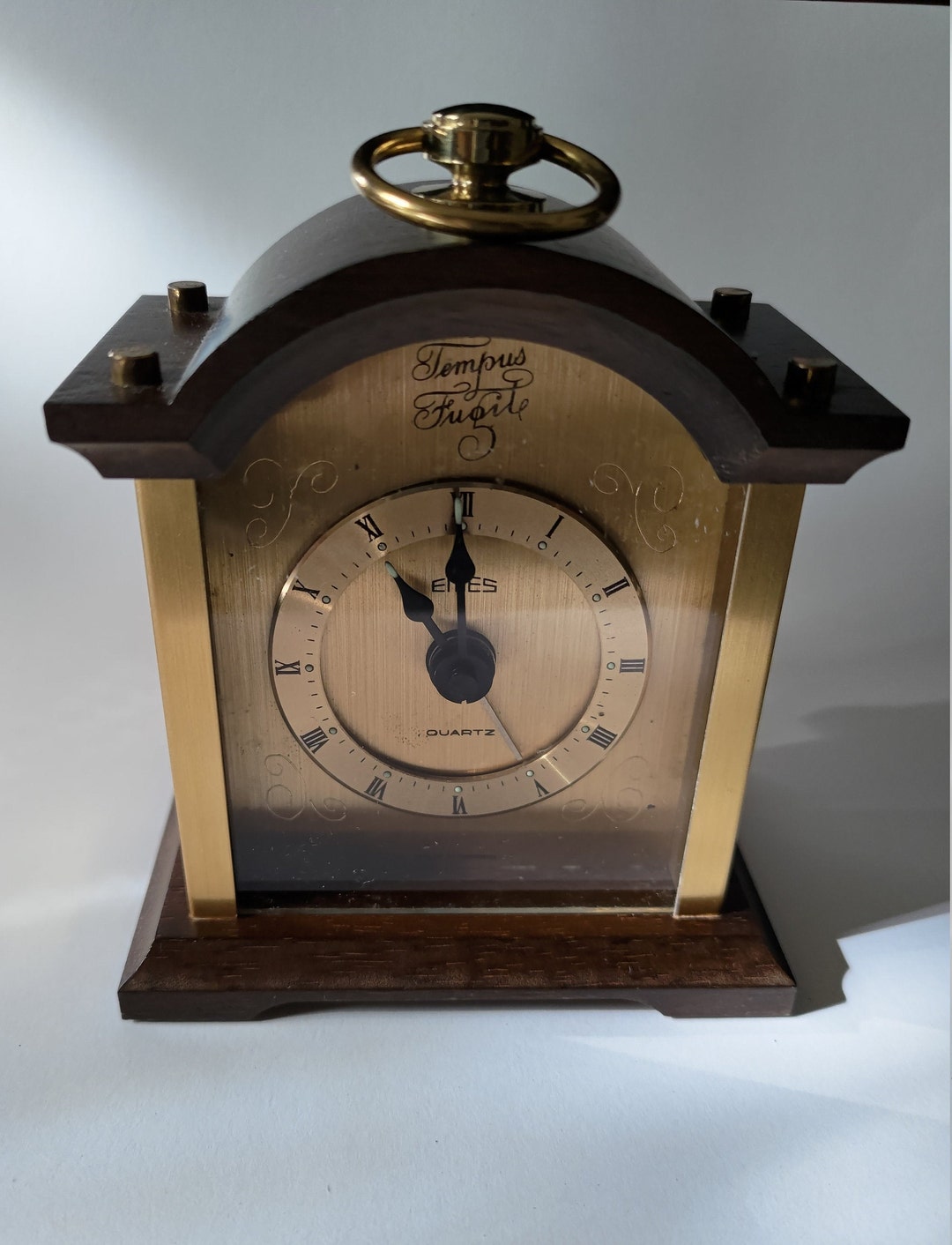 Vintage Clock in Wood and Steel. Emes Tempus Fugit - Etsy