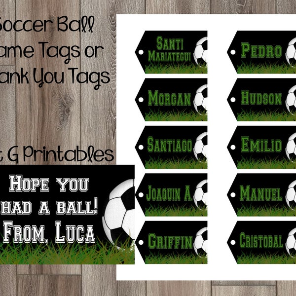 Soccer Name Tag Printable - Etsy