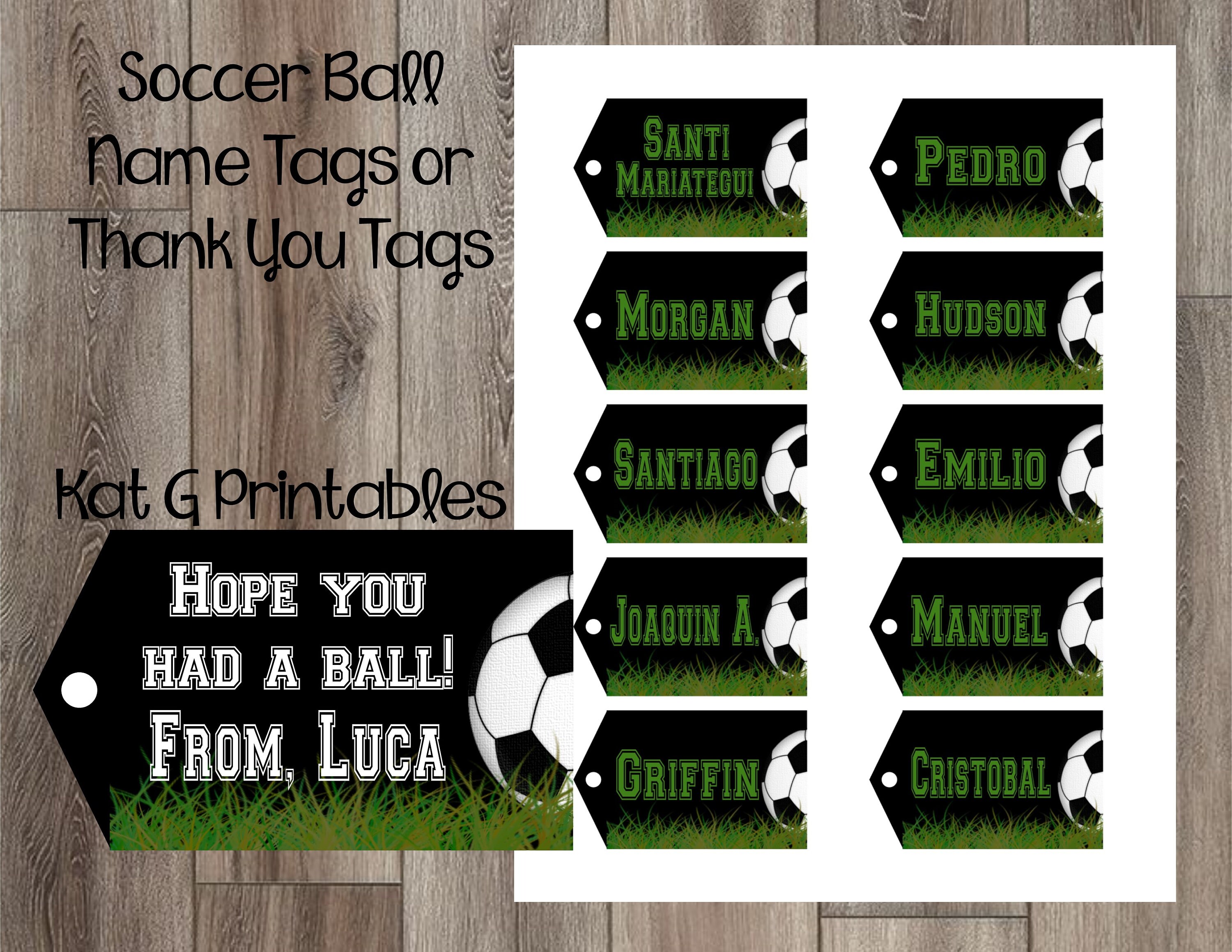 Soccer Name Tags