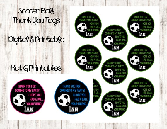 Soccer Ball Thank You Tags Hope You Had a Ball Personalized | Etsy