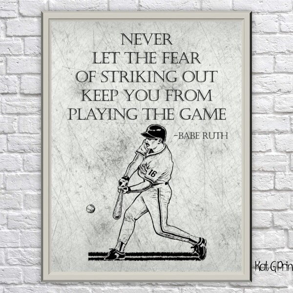 Babe Ruth Quote - Etsy