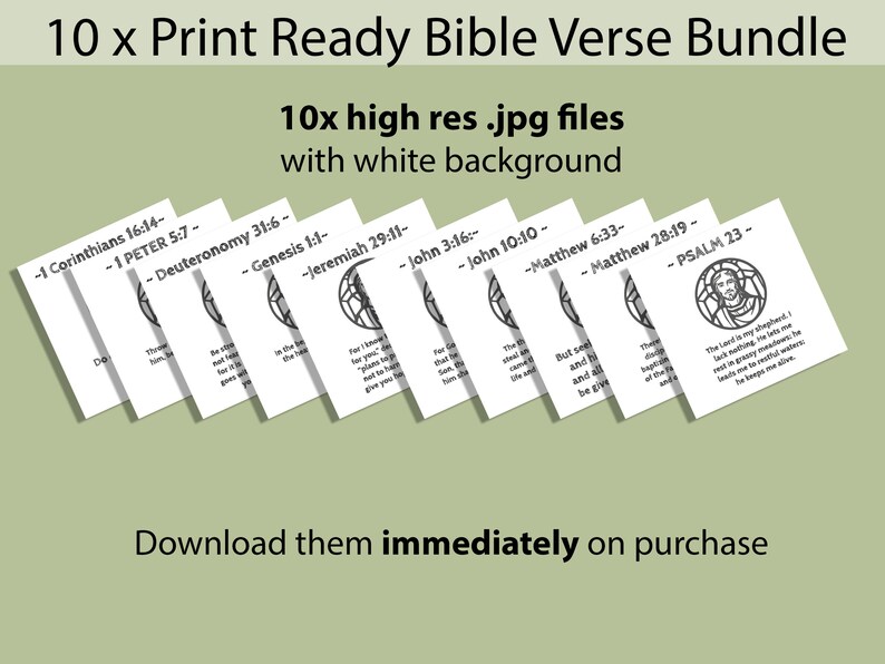 Bible Scripture Poster Bundle Instant Download, Bible Verse Collection ...