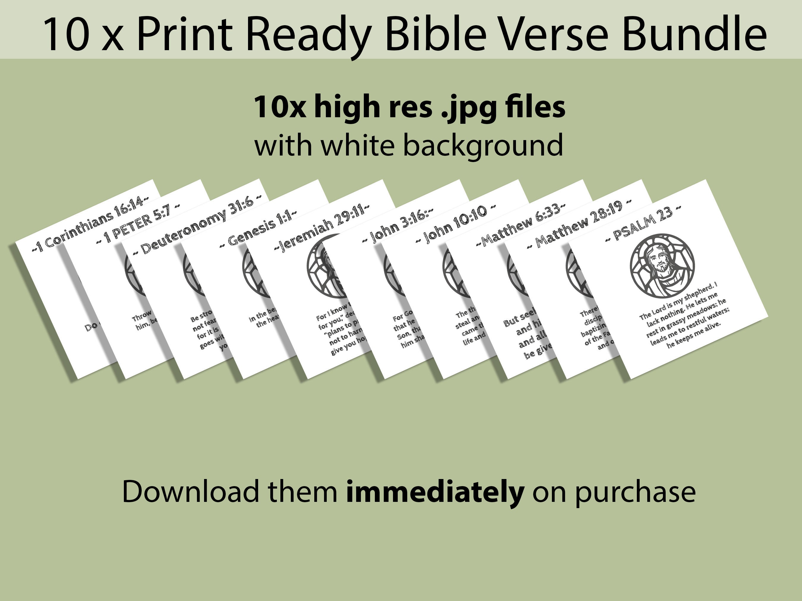 Bible Scripture Poster Bundle Instant Download, Bible Verse Collection ...