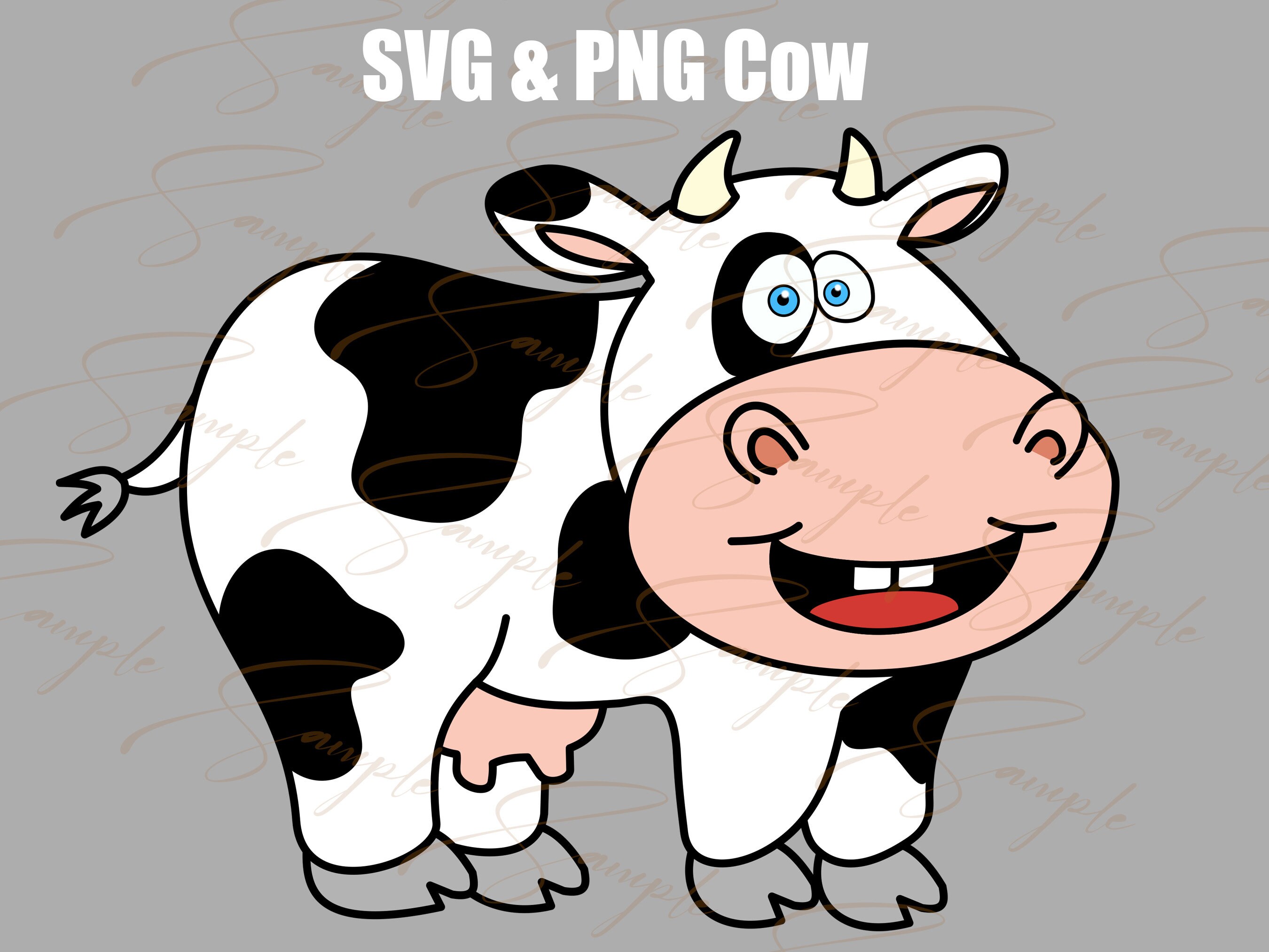 Cow Cartoon for Cricut Single Comic Cow Farm Animal Drawing - Etsy
