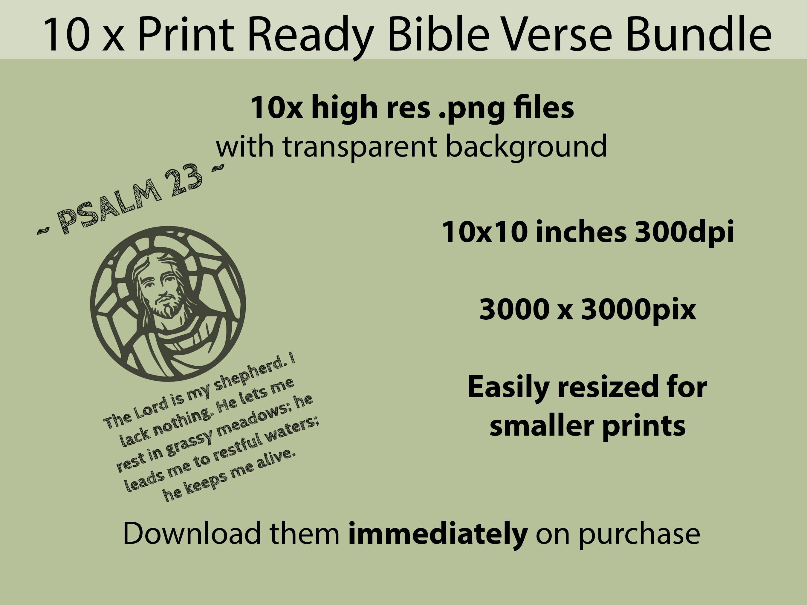 Bible Scripture Poster Bundle Instant Download, Bible Verse Collection ...
