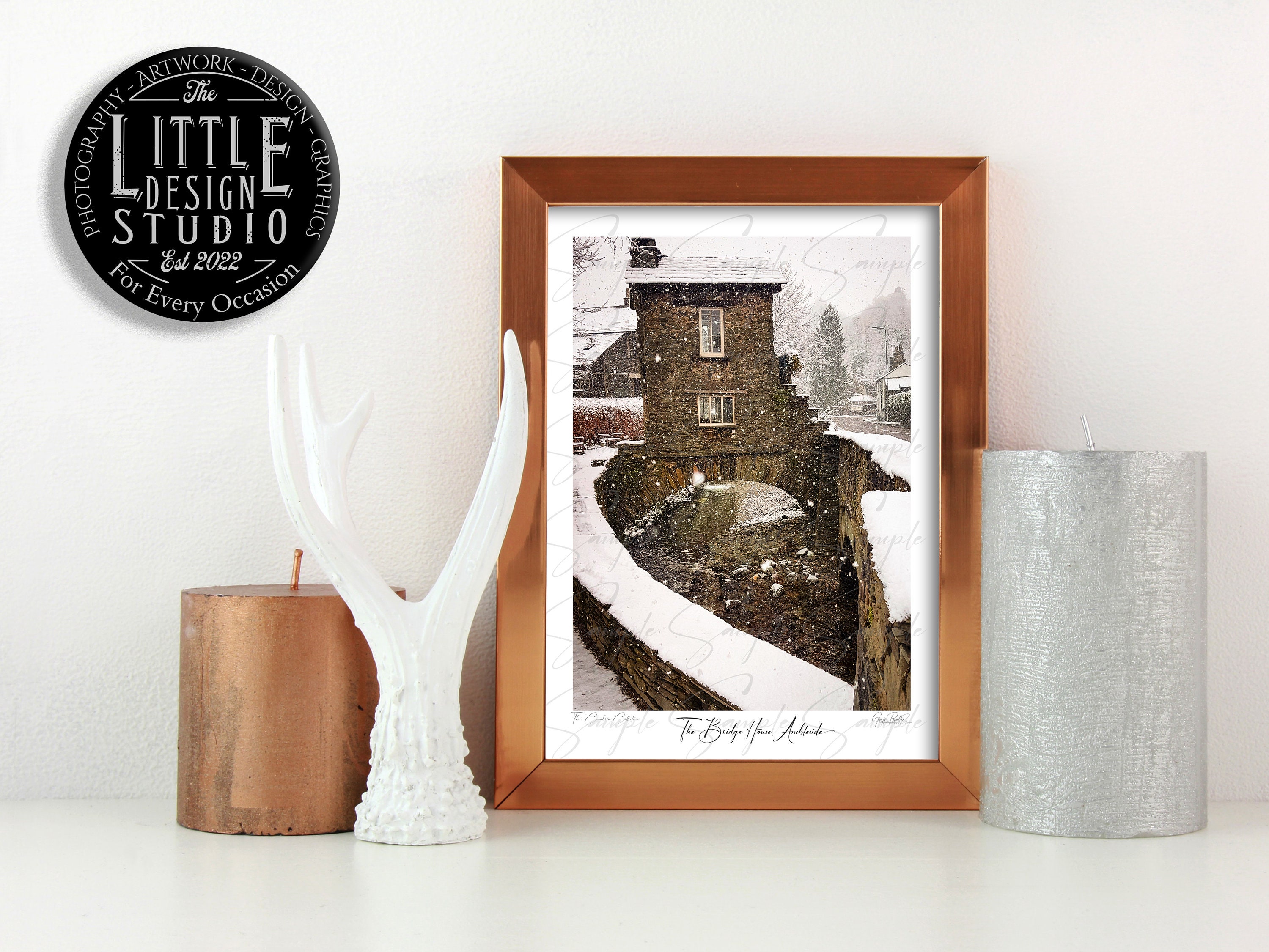 Bridge House, Ambleside, Cumbria Print: Lake District Landscape ...
